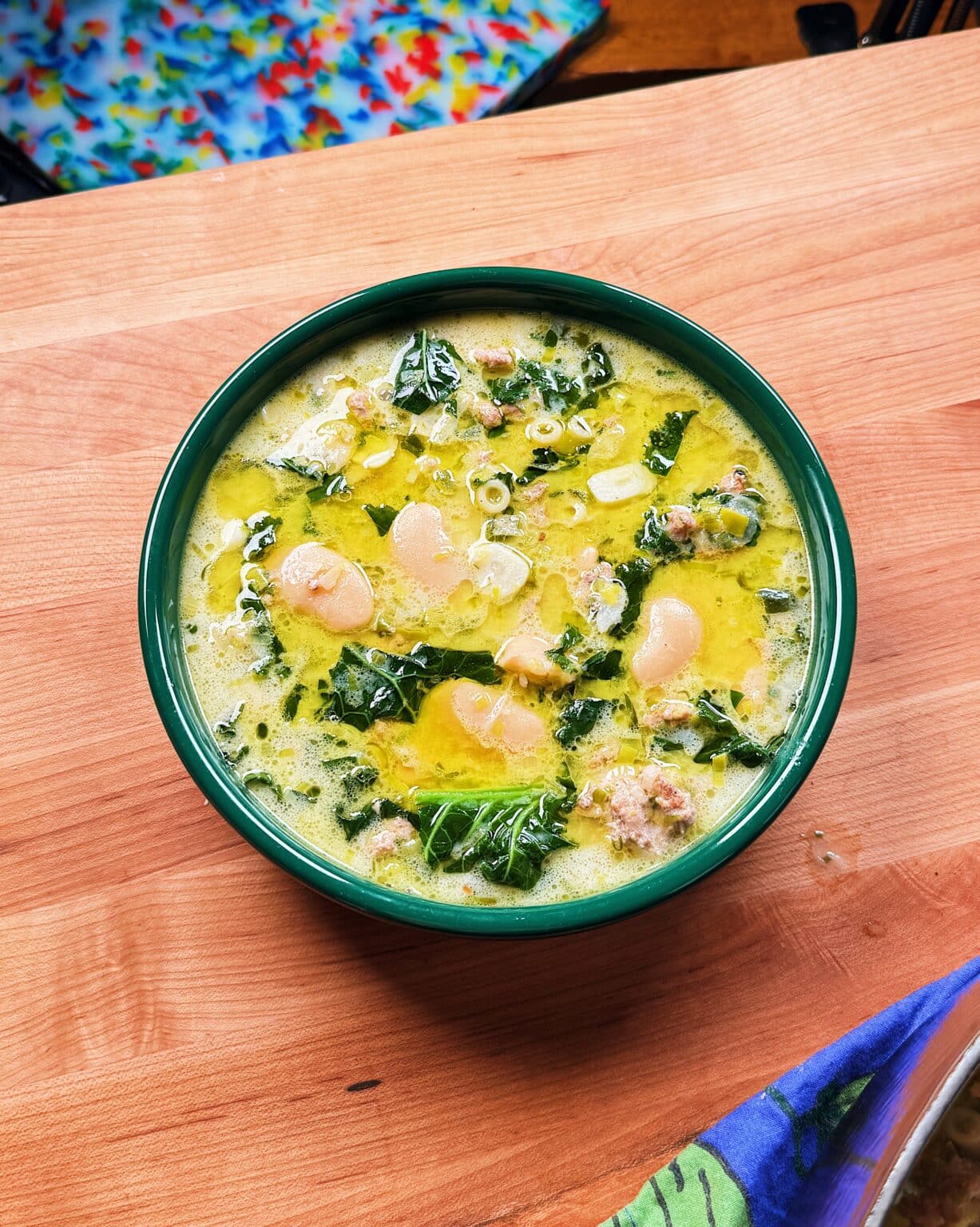 One-Pot White Bean Soup with Turkey Leeks and Kale