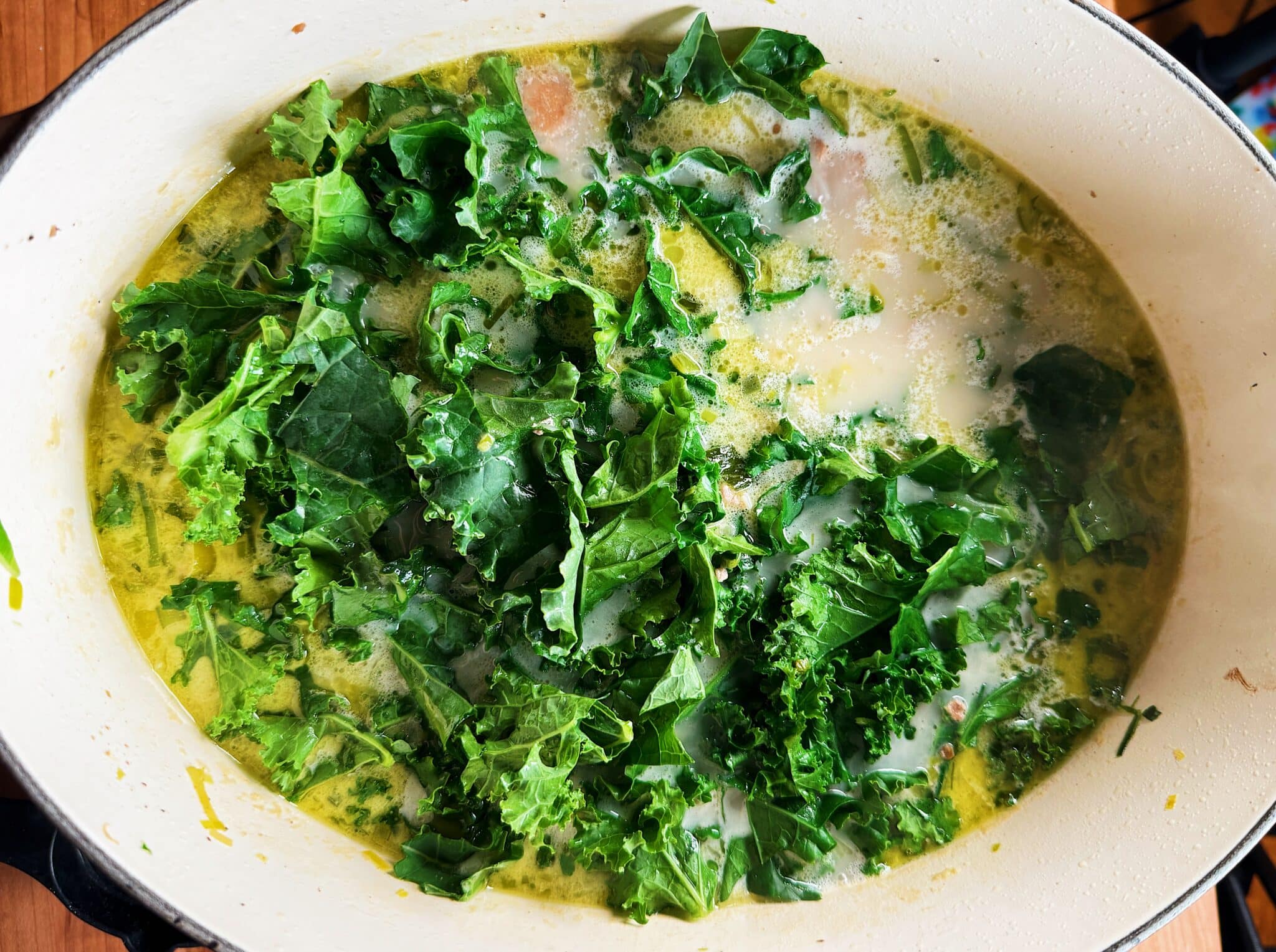 One-Pot White Bean Soup with Turkey Leeks and Kale