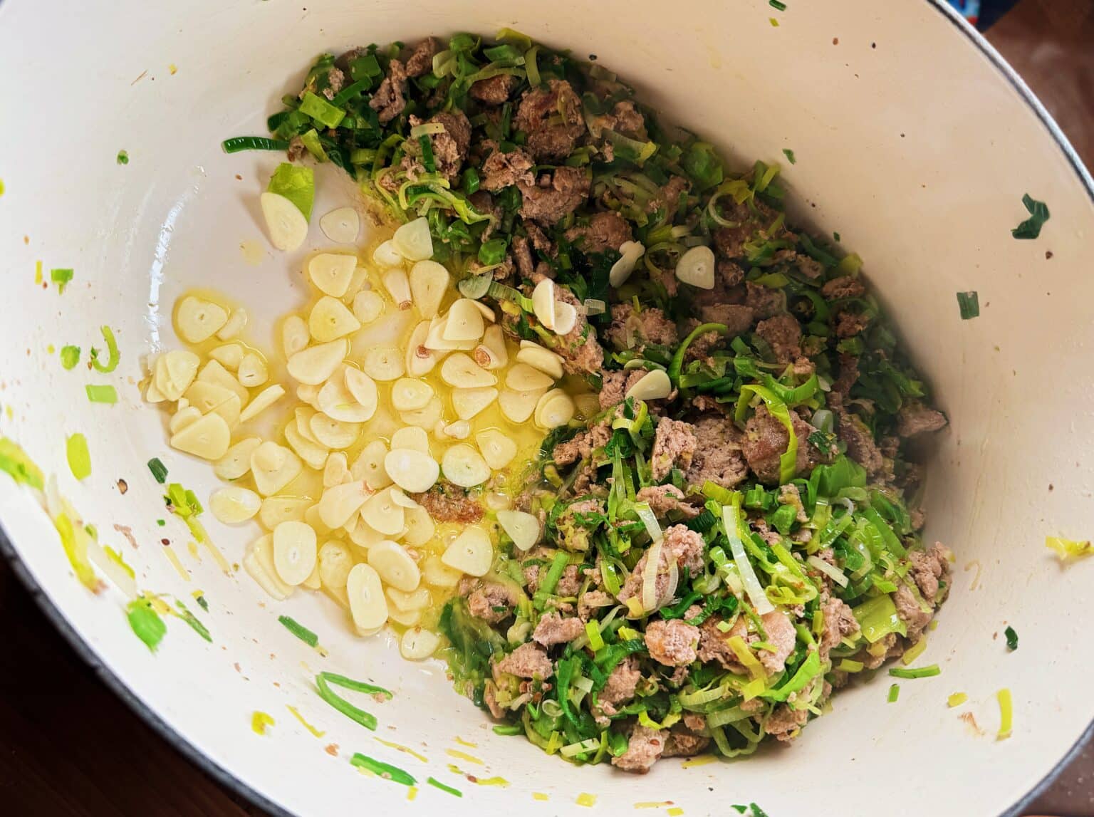 One-Pot White Bean Soup with Turkey Leeks and Kale
